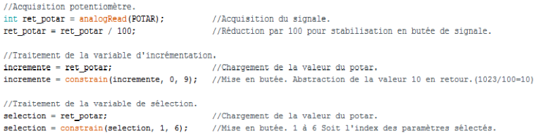 MENU LCD PAR POTENTIOMÈTRE - PlaisirArduino